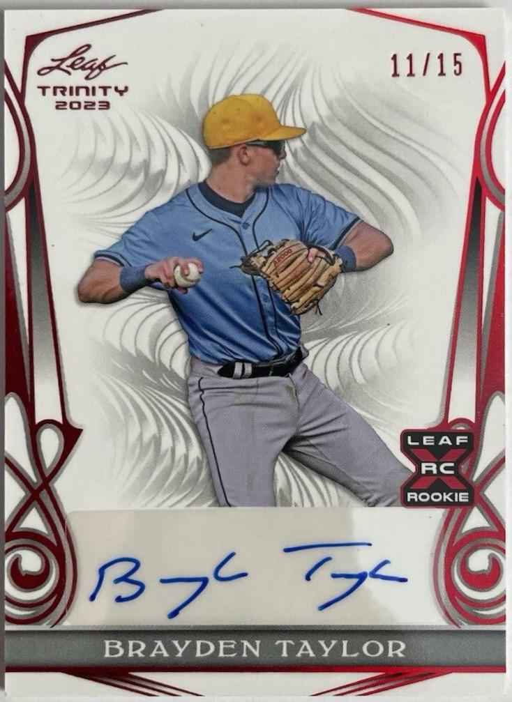 Brayden Taylor [Red] #BA-BT2 Prices | 2023 Leaf Trinity Base Autograph ...