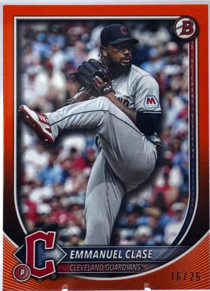 Emmanuel Clase [Orange] #15 Prices | 2025 Bowman | Baseball Cards