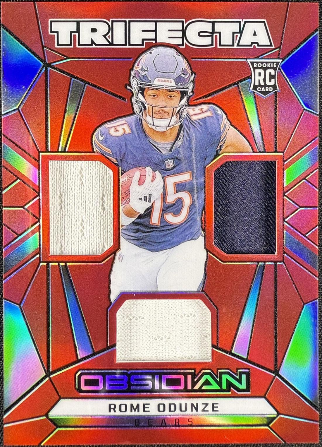 Rome Odunze [Red] #11 Prices | 2024 Panini Obsidian Trifecta Swatch ...