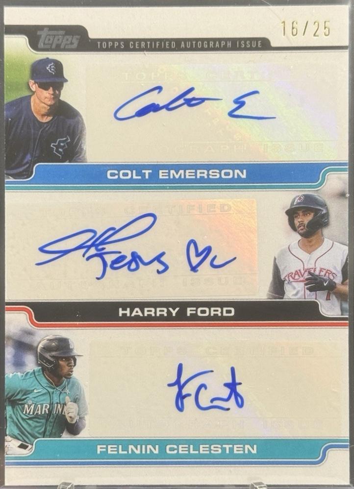 Colt Emerson, Harry Ford, Felnin Celesten #PDT-EFC Prices | 2025 Topps ...
