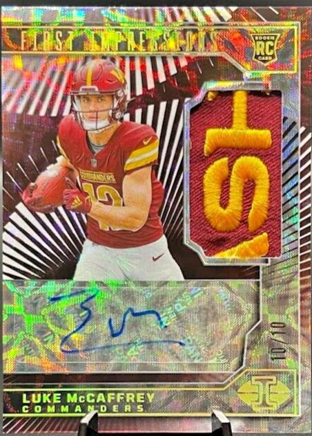 Luke McCaffrey [Green First Impressions Autographed Memorabilia] #121 ...