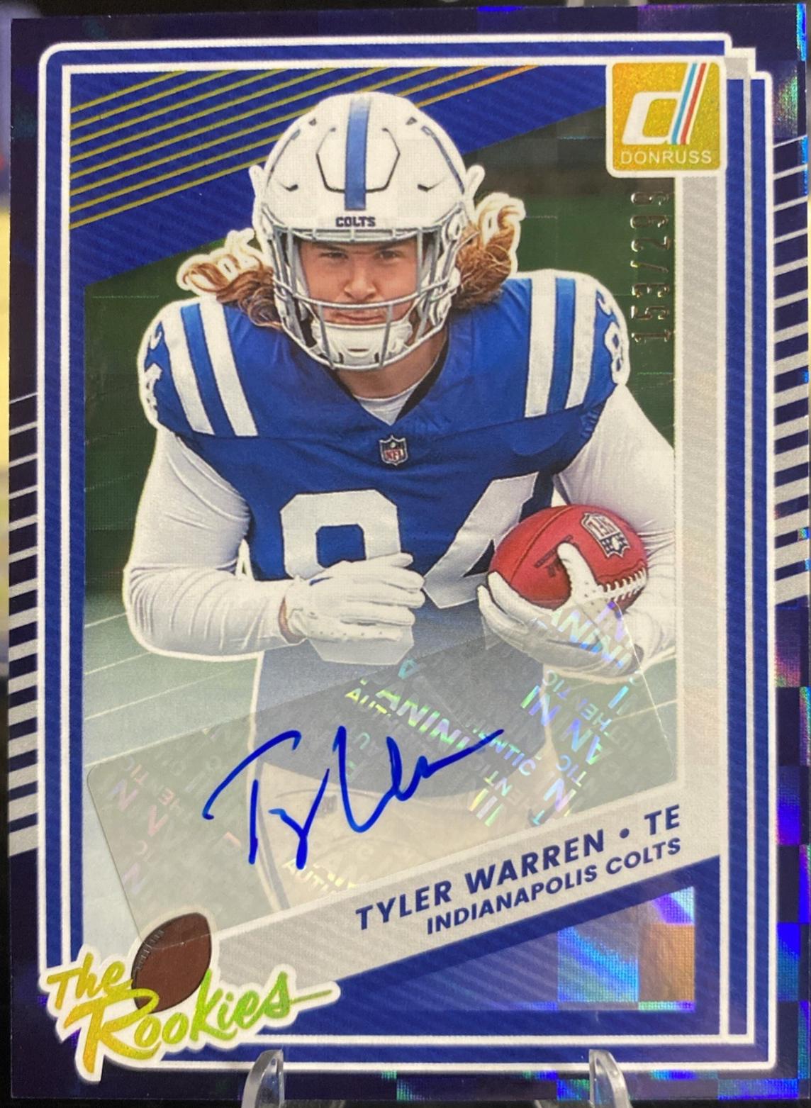 Tyler Warren #9 Prices | 2025 Panini Donruss The Rookies Autograph ...