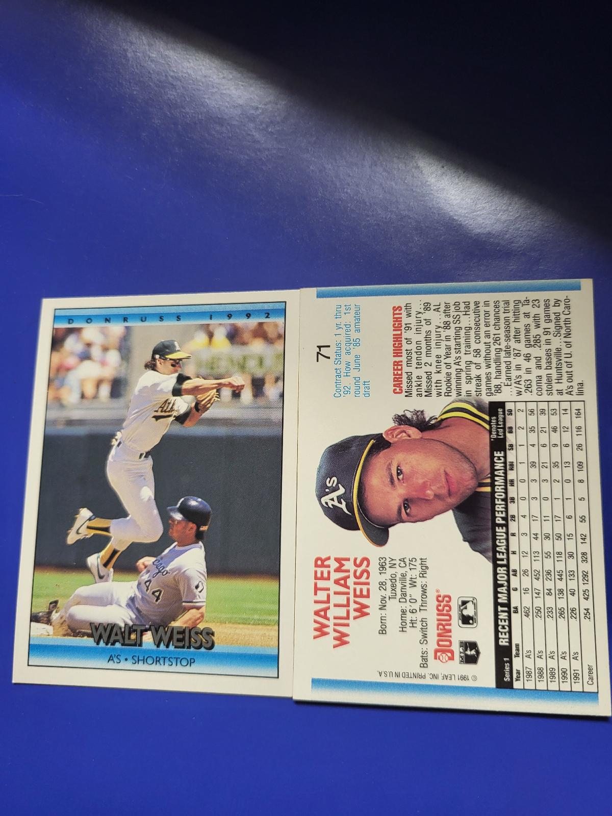 Walt Weiss #71 Prices | 1992 Donruss | Baseball Cards