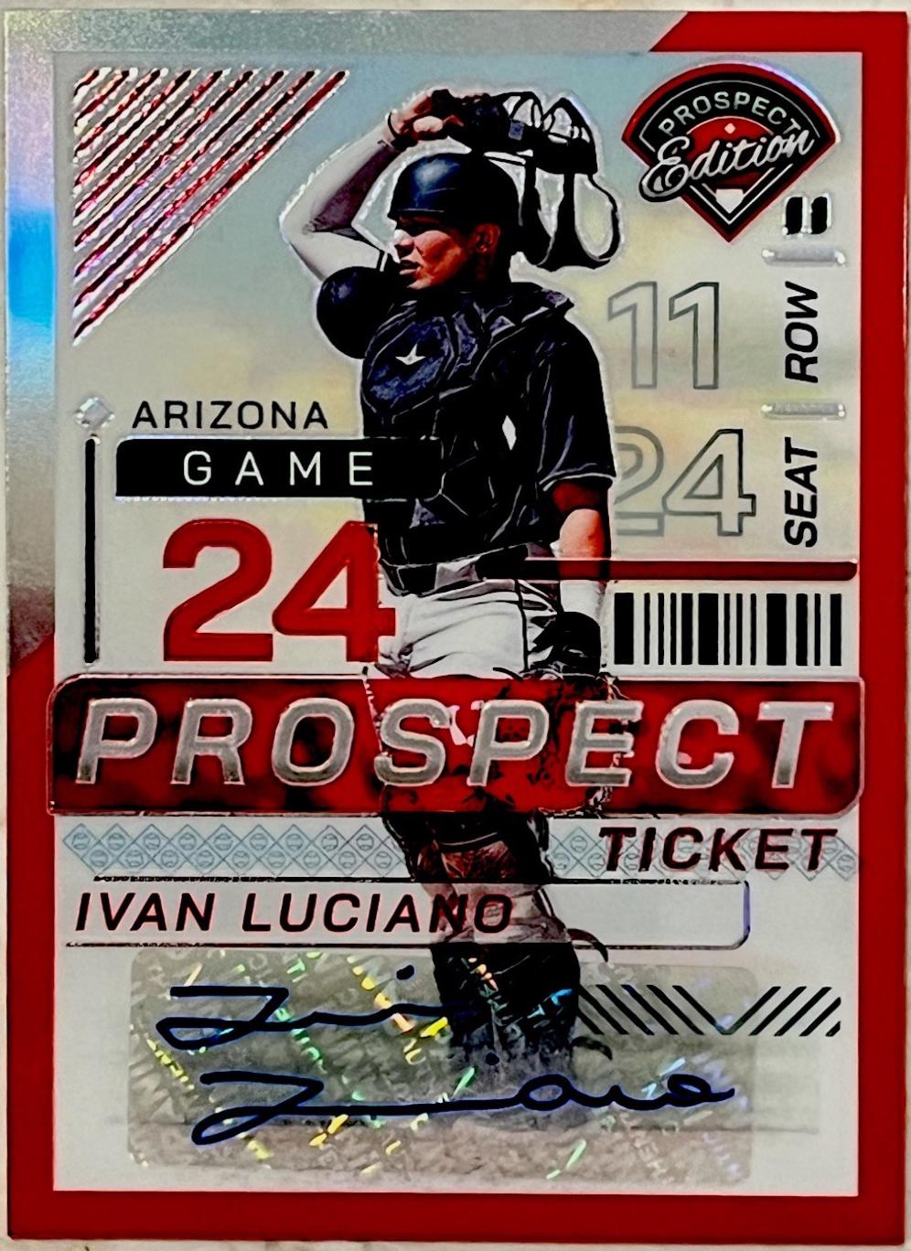 Ivan Luciano [Red Holo Ticket Signature] #103 Prices | 2024 Panini ...