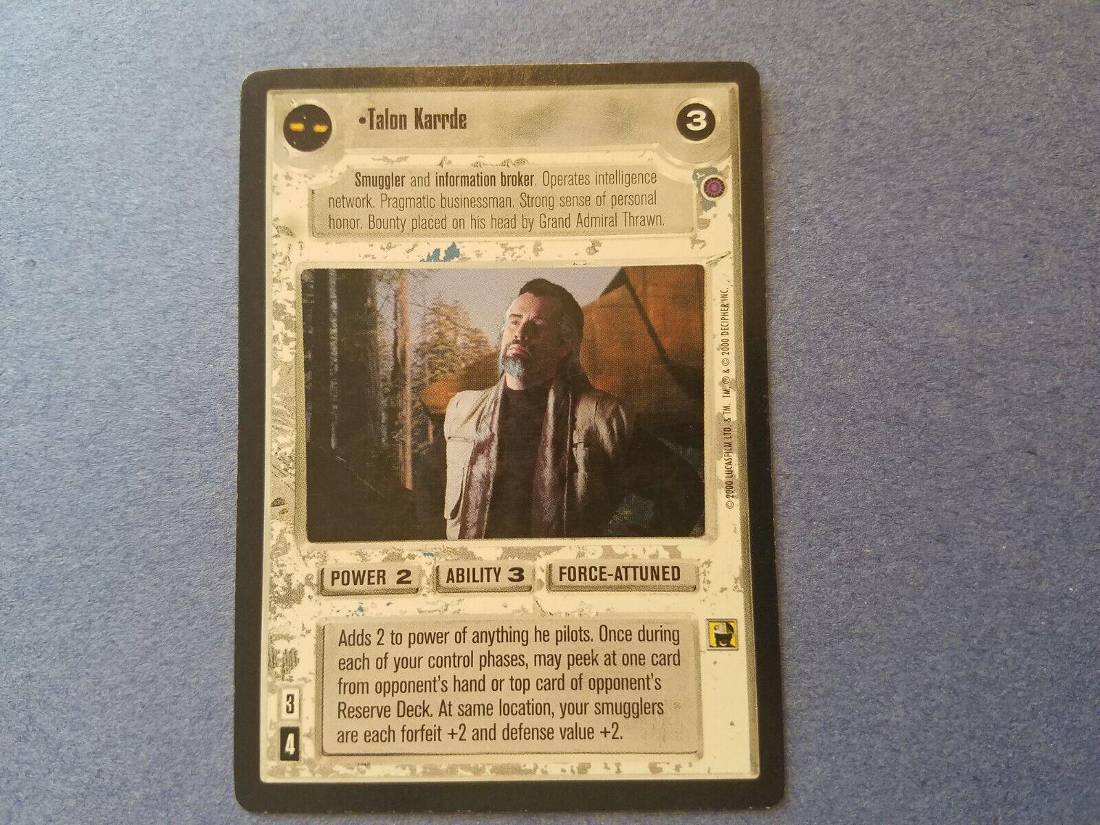Talon Karrde Prices | Star Wars CCG Reflections II | Star Wars Cards