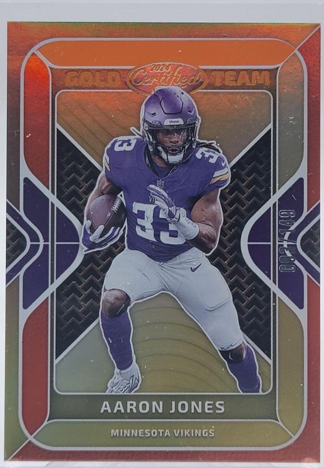 Aaron Jones [Orange Mirror] #GT-AJS Prices | 2024 Panini Certified Gold ...