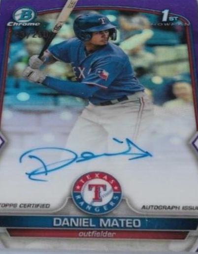 Daniel Mateo [Purple] #CPA-DMO Prices | 2023 Bowman Chrome Prospect ...