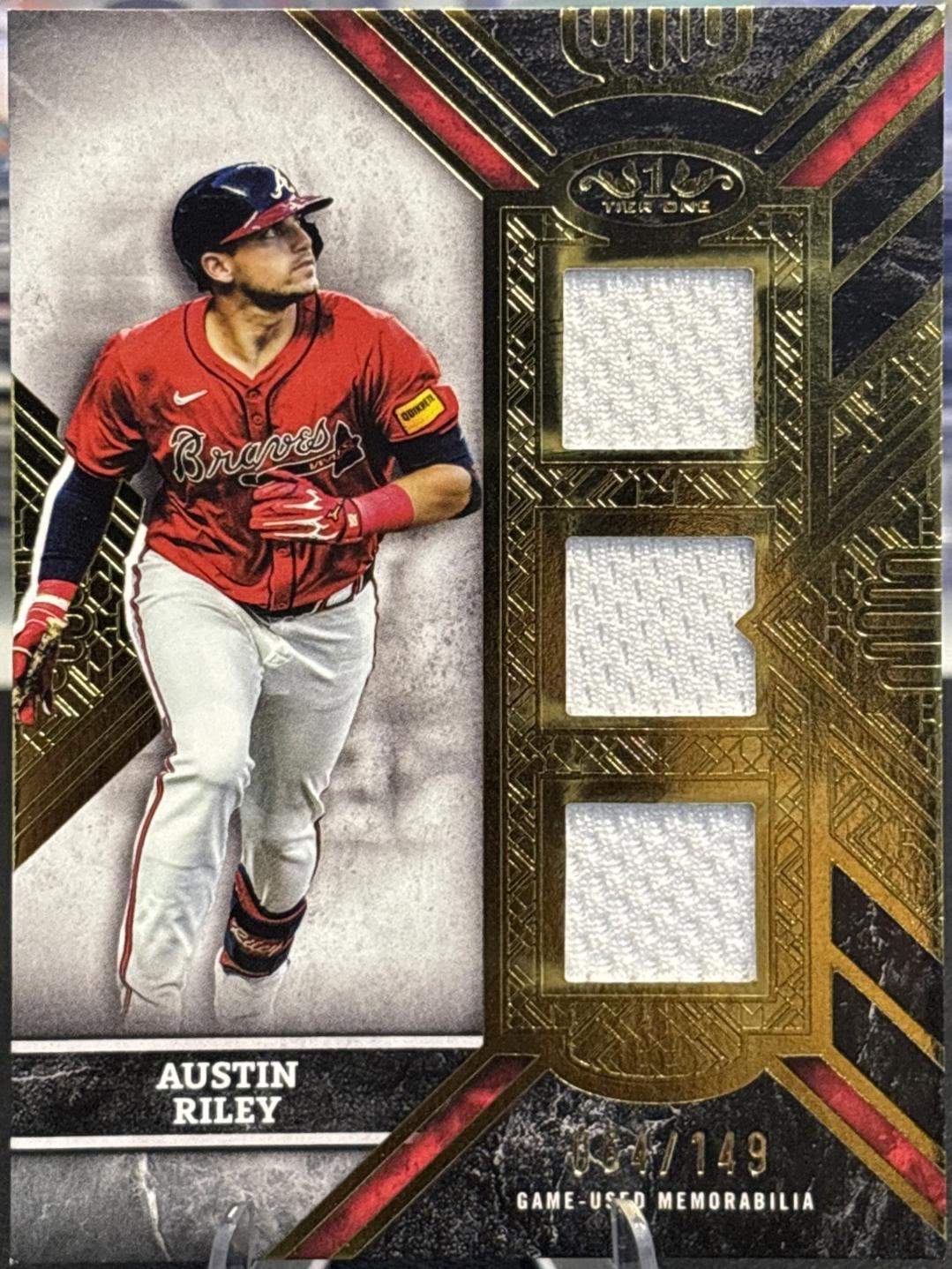 Austin Riley #T1TR-AR Prices | 2025 Topps Tier One Triple Relic ...
