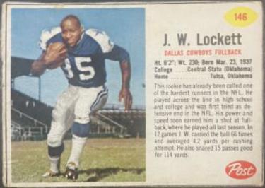 J.W. Lockett #146 Prices | 1962 Post Cereal | Football Cards
