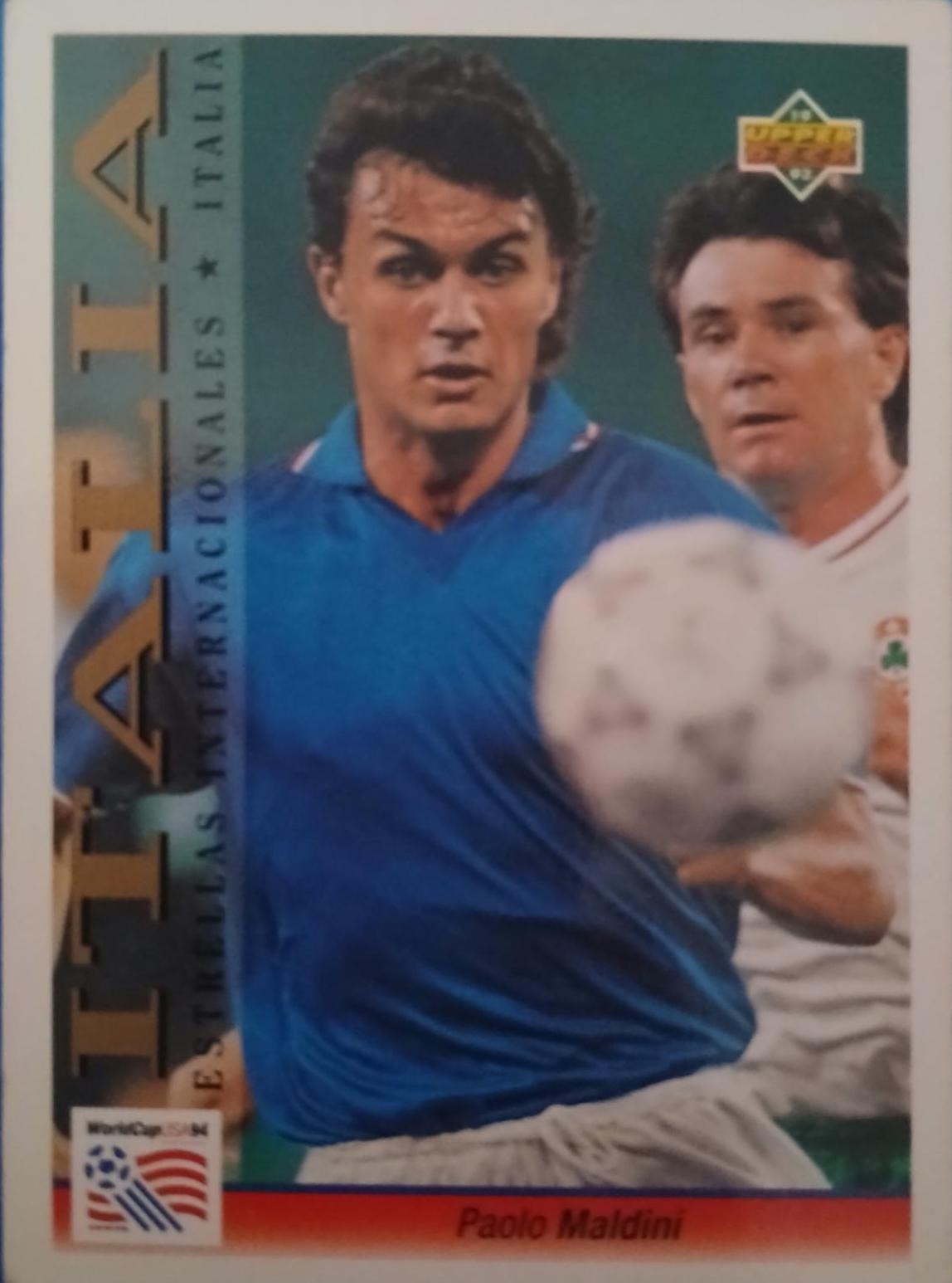 Paolo Maldini #180 Prices | 1993 Upper Deck World Cup Preview Adams Gum ...