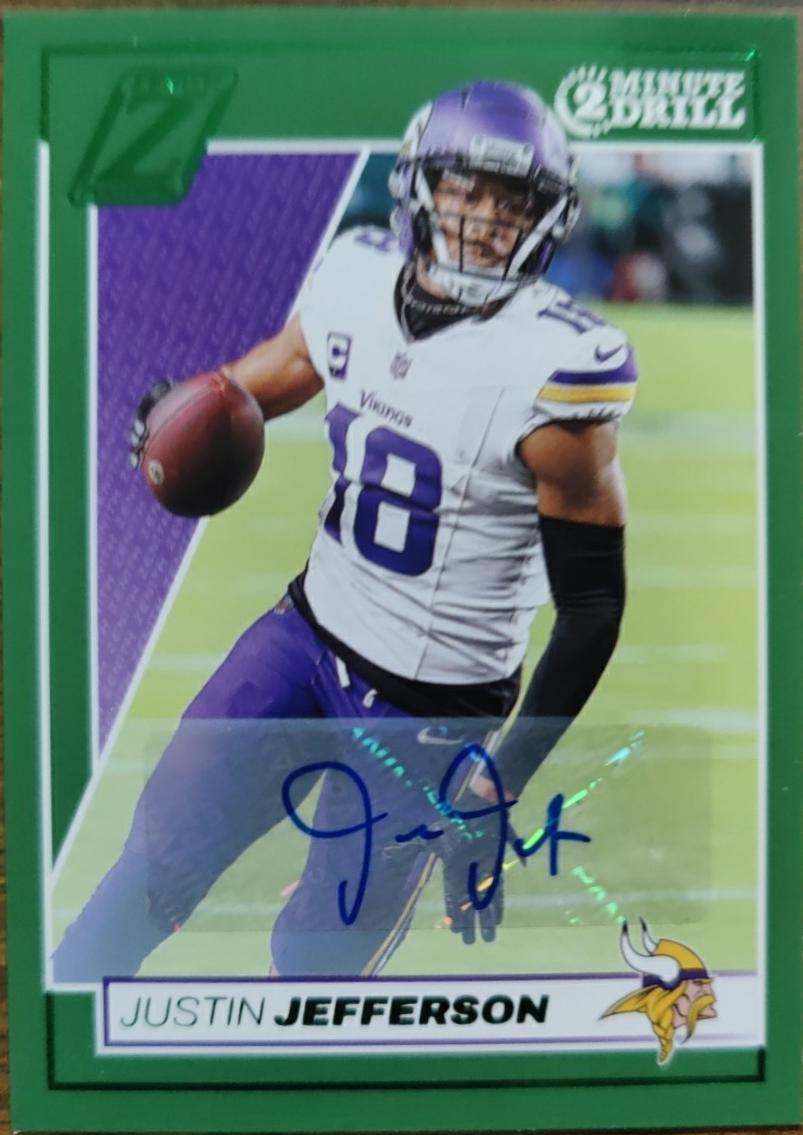 Justin Jefferson [Autograph Two Minute Drill] #63 Prices | 2024 Panini ...