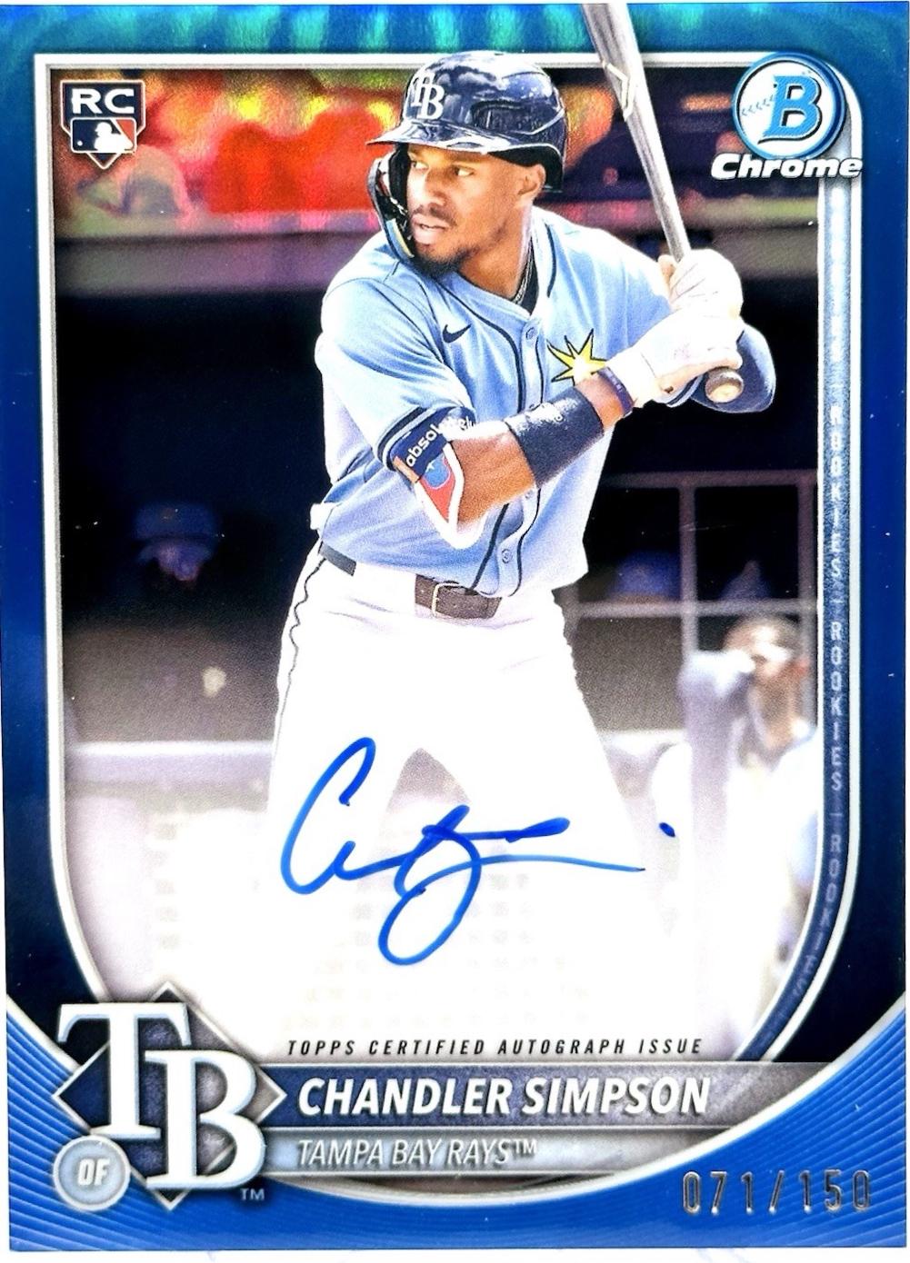 Chandler Simpson [Blue Refractor] #CRA-CS Prices | 2025 Bowman Chrome ...