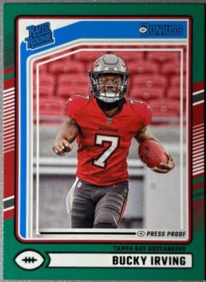 Bucky Irving [Green Press Proof] #301 Prices | 2024 Panini Donruss ...