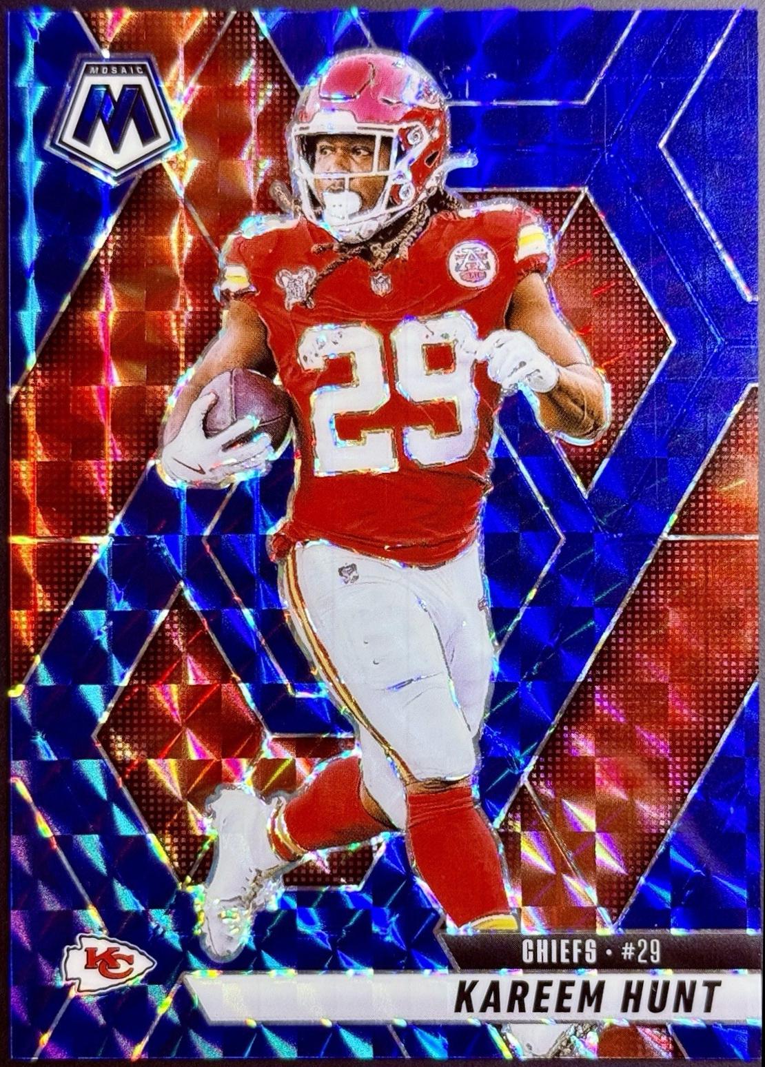 Kareem Hunt [Mosaic Blue] #35 Prices | 2025 Panini Mosaic | Football Cards