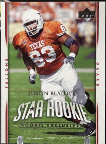 Justin Blalock [Rookie Exclusives] #205 Prices | 2007 Upper Deck ...