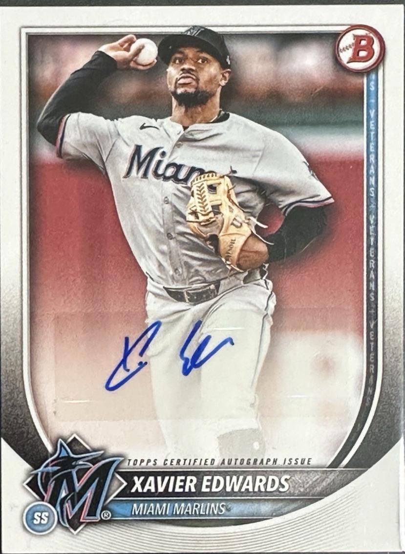 Xavier Edwards #PRV-XE Prices | 2025 Bowman Rookie & Veteran Autograph ...