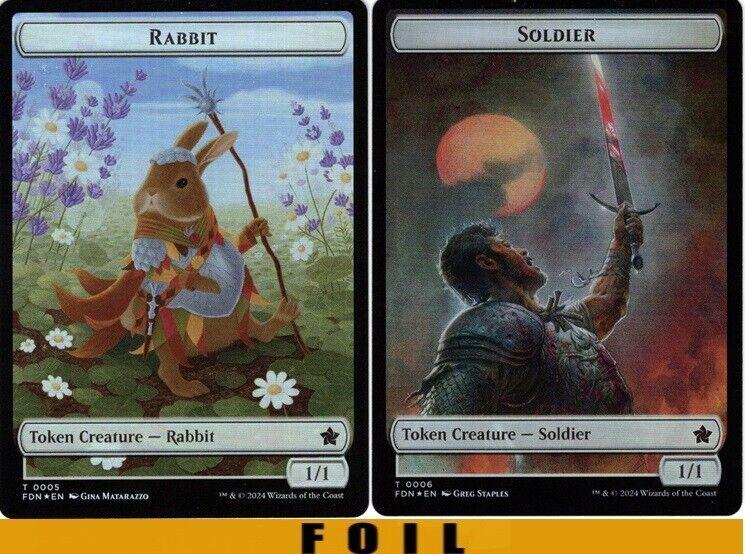 Rabbit // Soldier [Foil] #5 Prices | Magic Foundations | Magic Cards