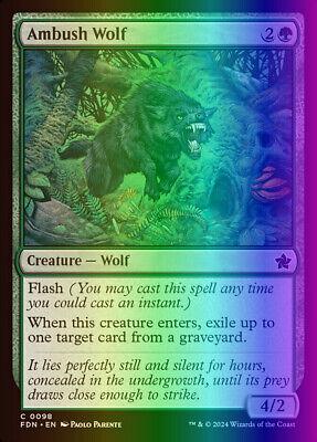 Ambush Wolf [Foil] #98 Prices | Magic Foundations | Magic Cards
