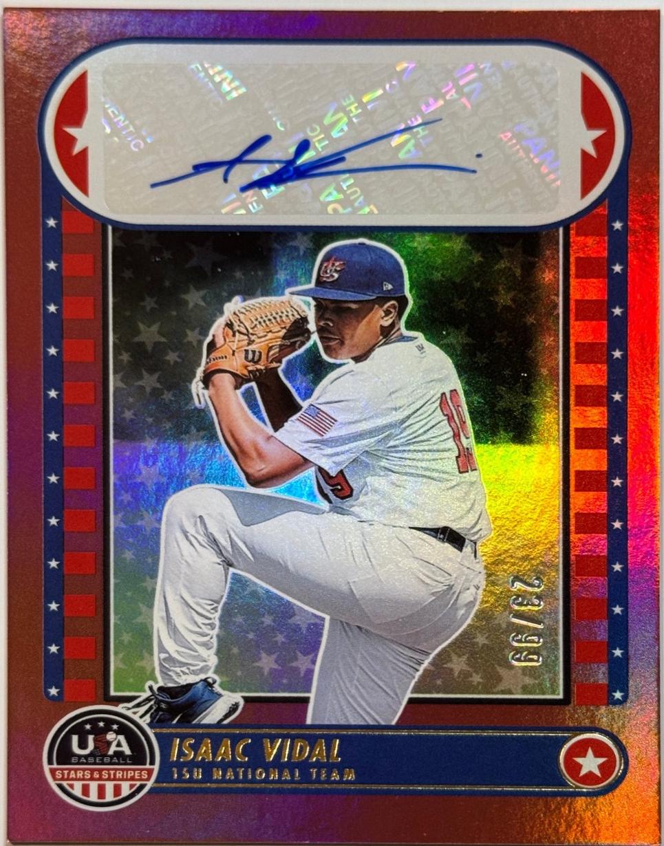 Isaac Vidal [Red] #20 Prices | 2025 Panini Stars and Stripes 15U ...