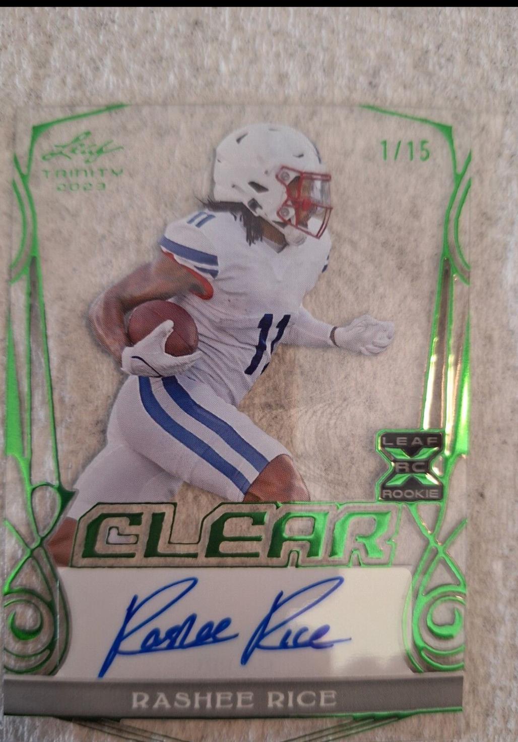 Rashee Rice [Emerald Spectrum] #CA-RR1 Prices | 2023 Leaf Trinity Clear ...