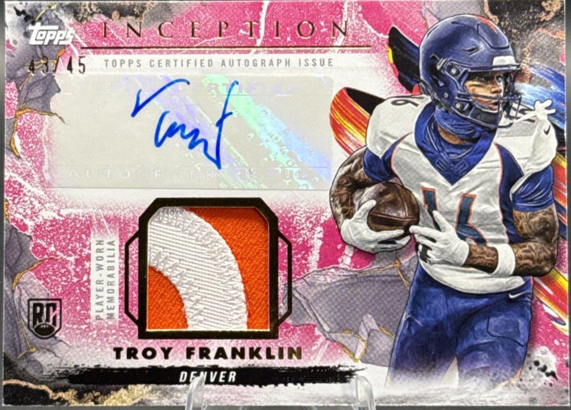 Troy Franklin #PPA-TF Prices | 2024 Topps Inception Provenance Patch ...