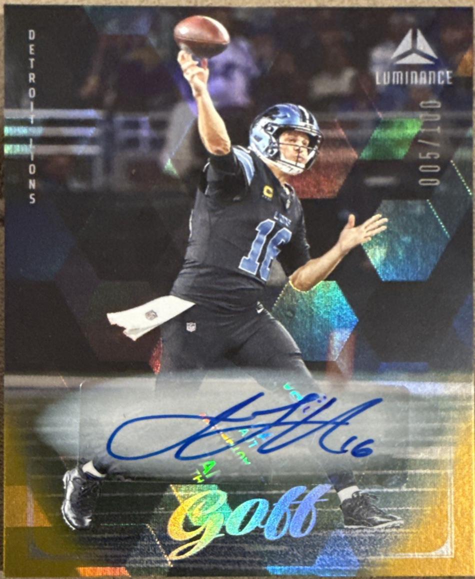 Jared Goff [Gold Autograph] #49 Prices | 2025 Panini Luminance ...