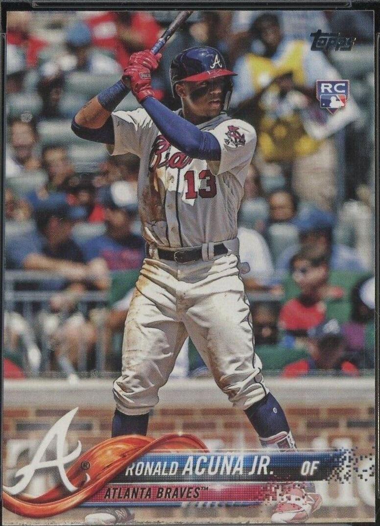 Ronald Acuna Jr. [White Jersey With Bat] #US250 Prices | 2018 Topps ...