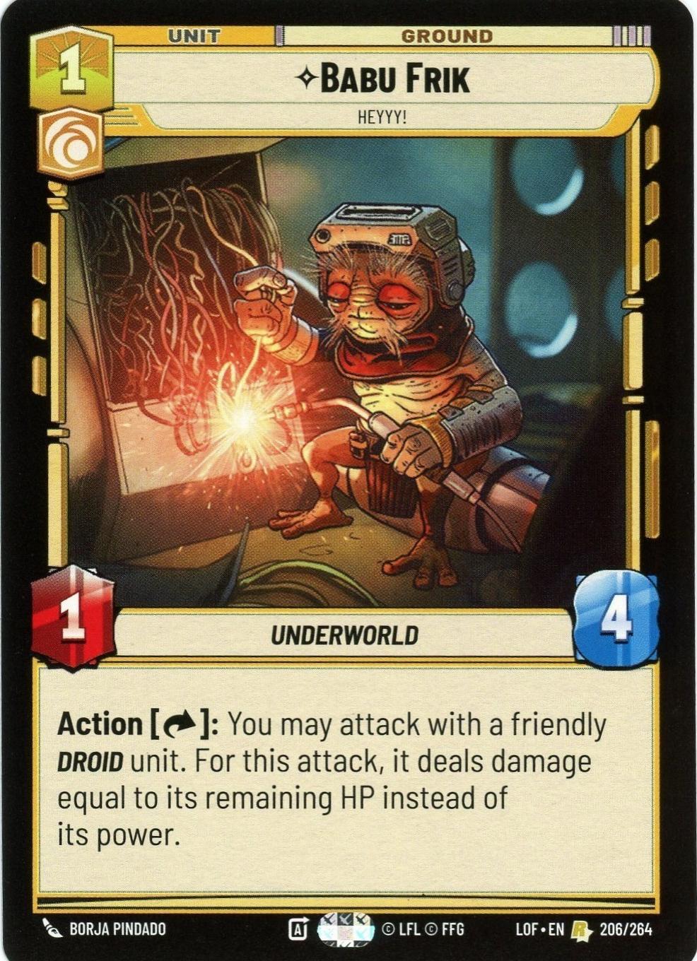 Babu Frik #206 Prices | Star Wars Unlimited: Legends of the Force ...
