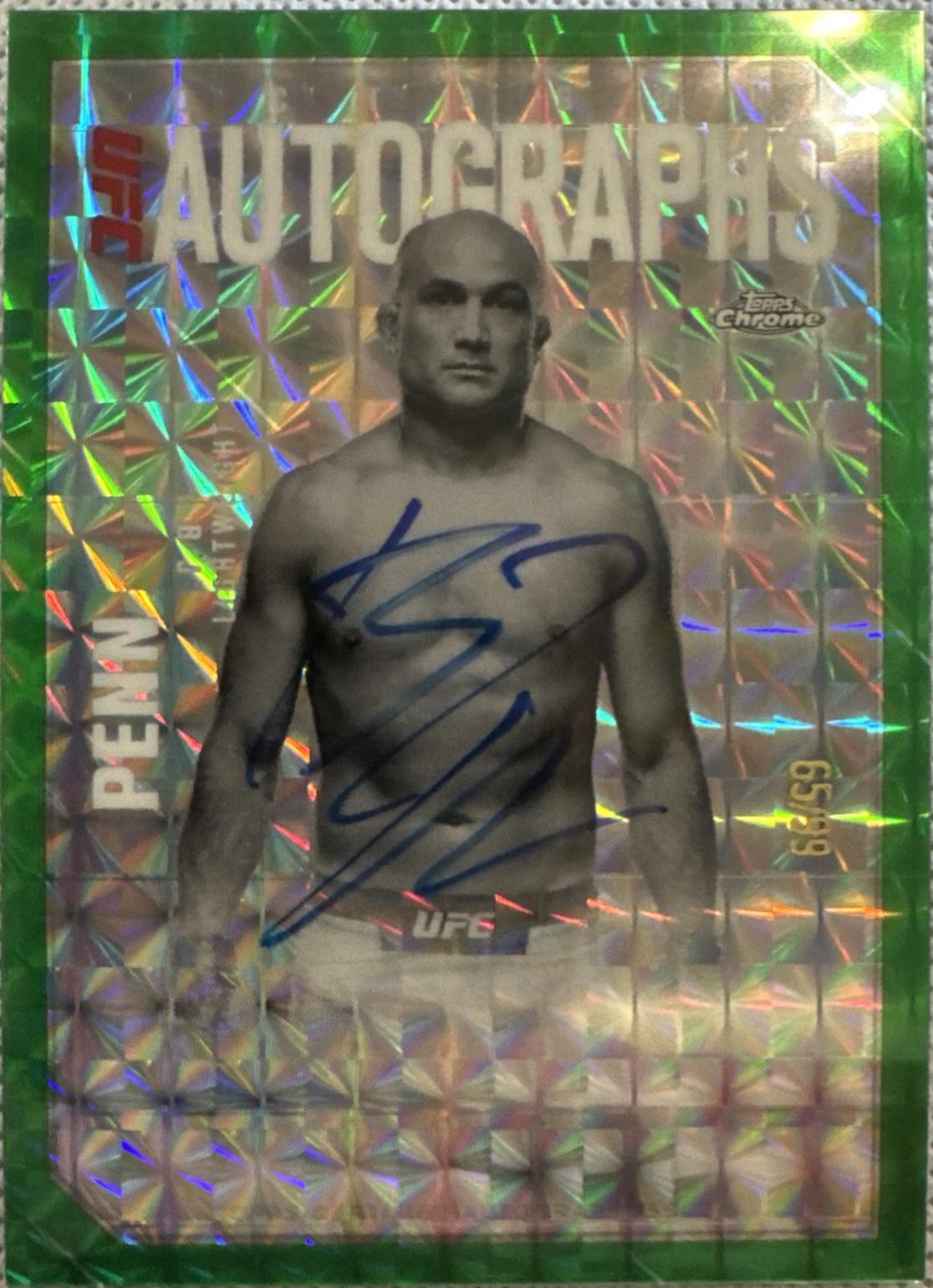 BJ Penn [Geometric Green Refractor] #OLA-BJ Prices | 2025 Topps Chrome ...