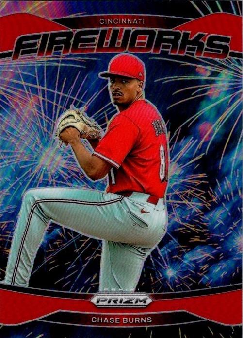 Chase Burns [Red] #21 Prices | 2025 Panini Prizm Fireworks | Baseball Cards