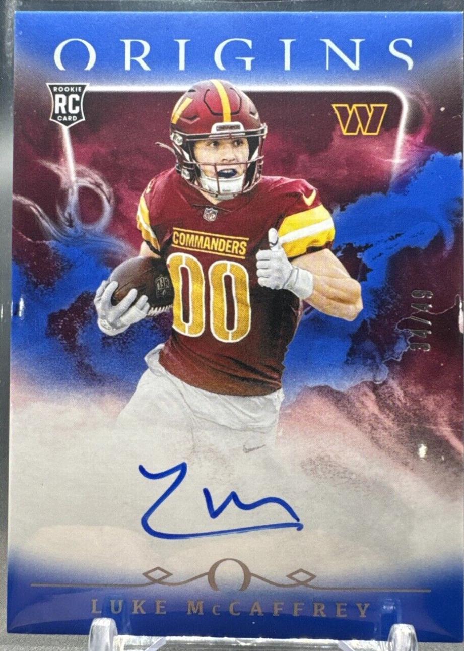 Luke McCaffrey [Blue] #RAU-LCC Prices | 2024 Panini Origins Rookie ...