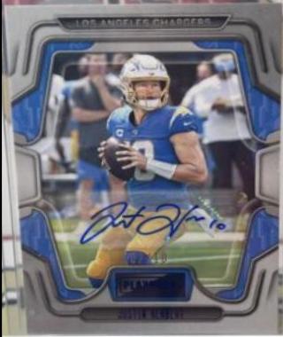 Justin Herbert [Signature Blue] #35 Prices | 2022 Panini Playbook ...