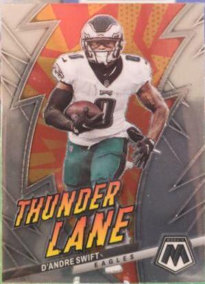 D'Andre Swift #TL-DSW Prices | 2023 Panini Mosaic Thunder Lane ...