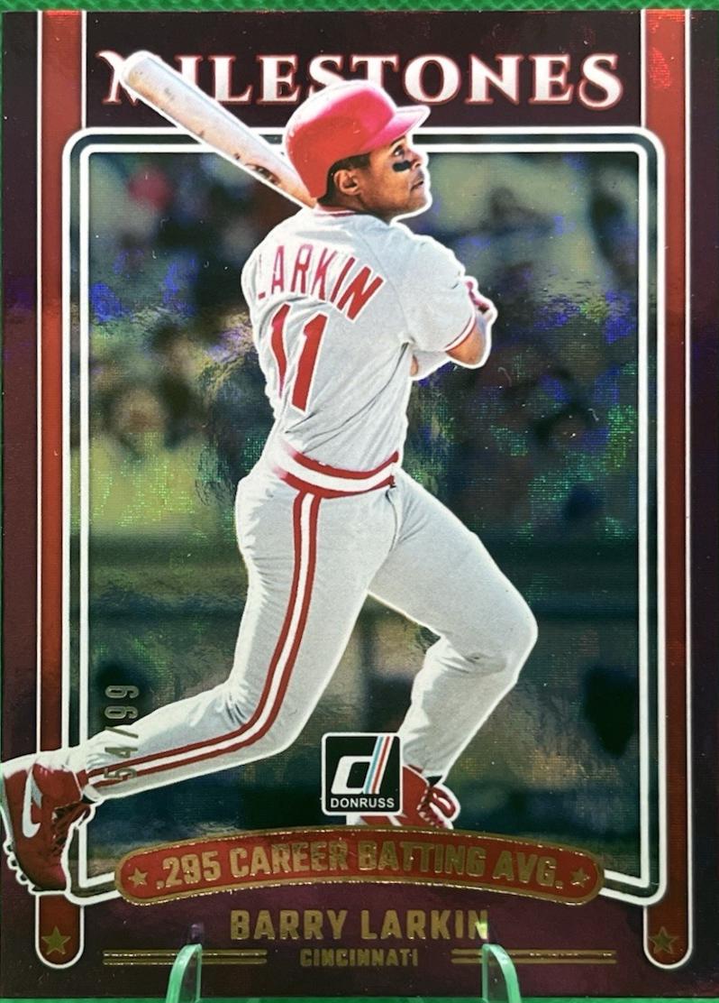 Barry Larkin [Purple Ice] #18 Prices | 2025 Panini Donruss Milestones ...