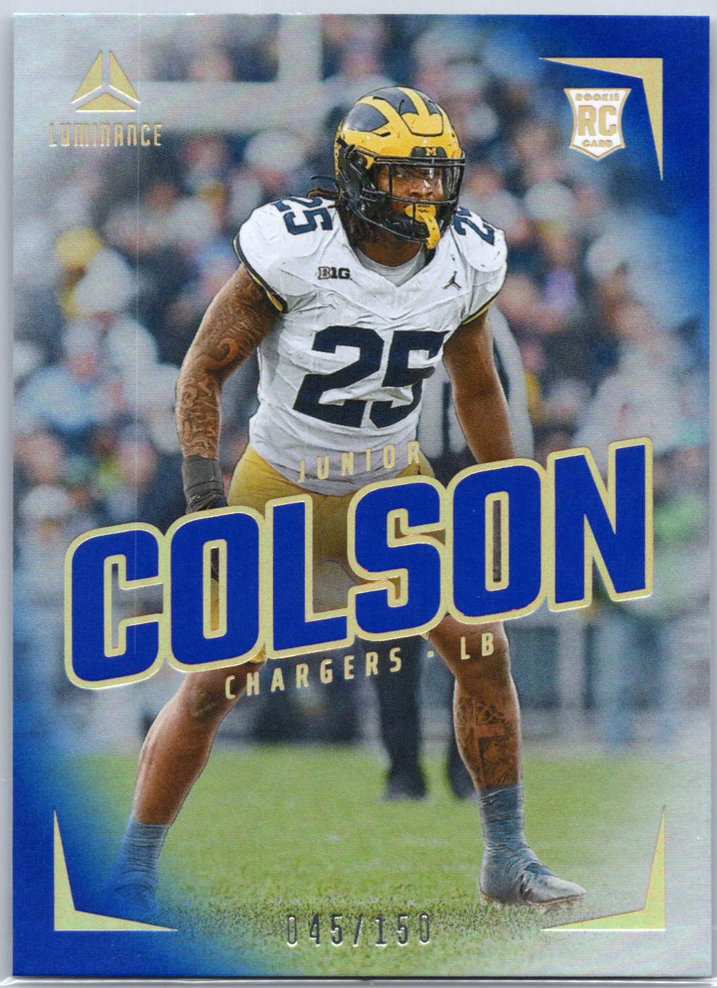 Junior Colson [Blue] #150 Prices | 2024 Panini Luminance | Football Cards