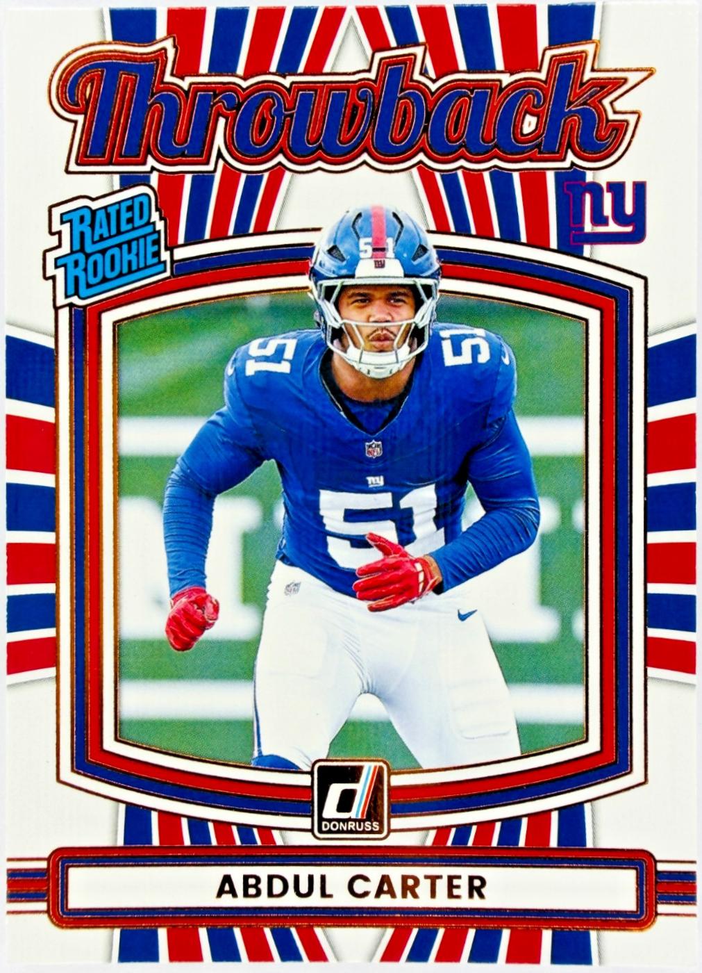 Abdul Carter #49 Prices | 2025 Panini Donruss Rated Rookie Throwback ...