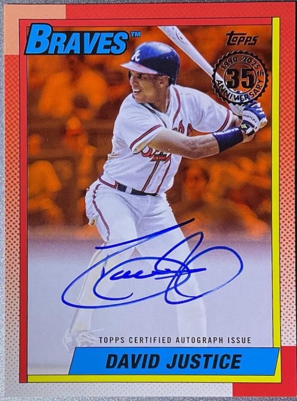 David Justice [Orange] #90A-DJ Prices | 2025 Topps 1990 Autograph ...