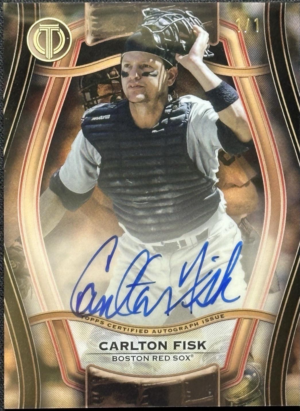 Carlton Fisk [Black] #PTGA-CF Prices | 2025 Topps Tribute Pillars of ...