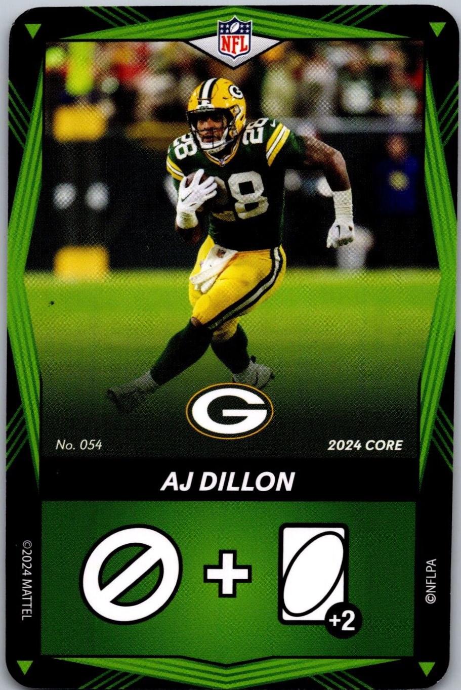AJ Dillon [Green] #54 Prices | 2024 UNO Elite Core Edition | Football Cards