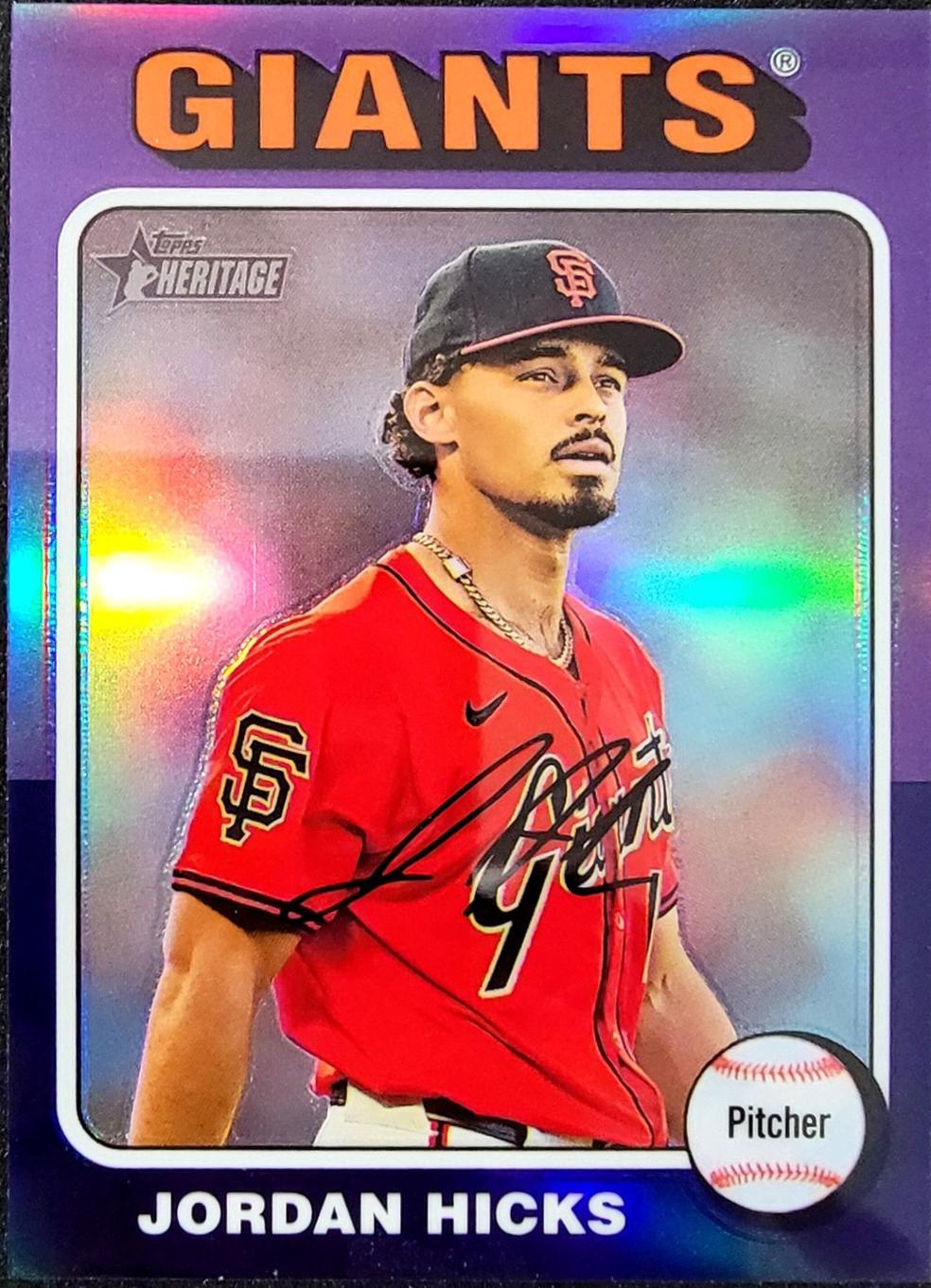 Jordan Hicks [Purple Chrome] #525 Prices | 2024 Topps Heritage ...