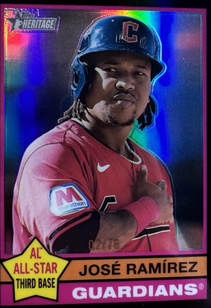 Jose Ramirez [Black Chrome Variation] #169 Prices | 2025 Topps Heritage ...