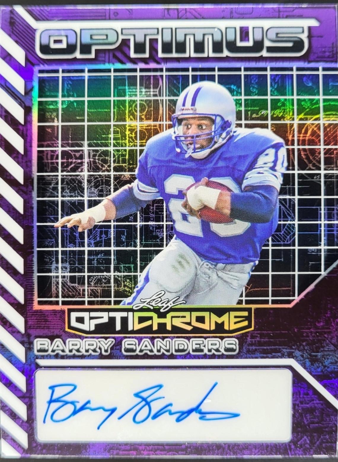 Barry Sanders [Prismatic Purple] #OA-BS1 Prices | 2025 Leaf Optichrome ...