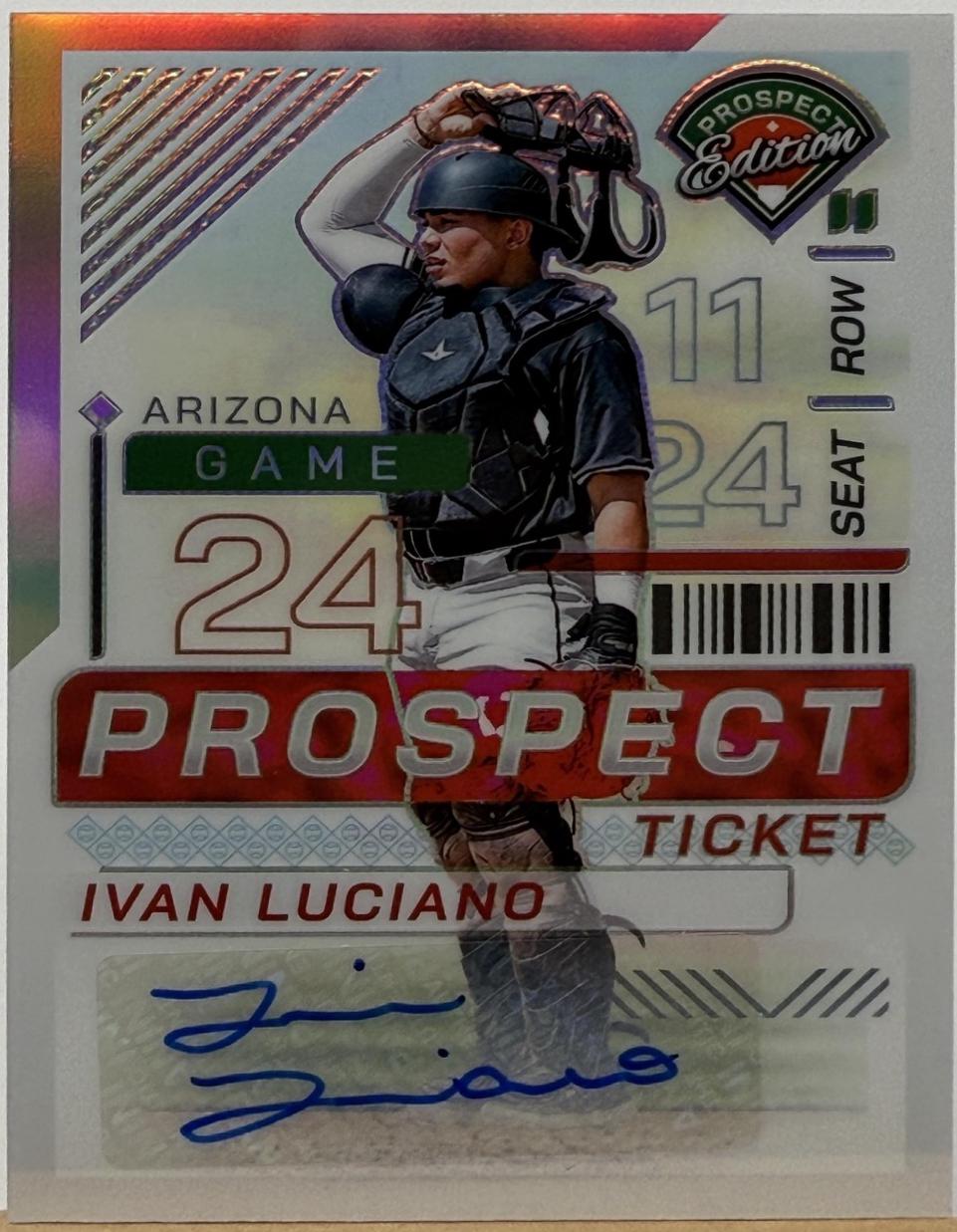Ivan Luciano [Holo Ticket Signature] #103 Prices | 2024 Panini Prospect ...