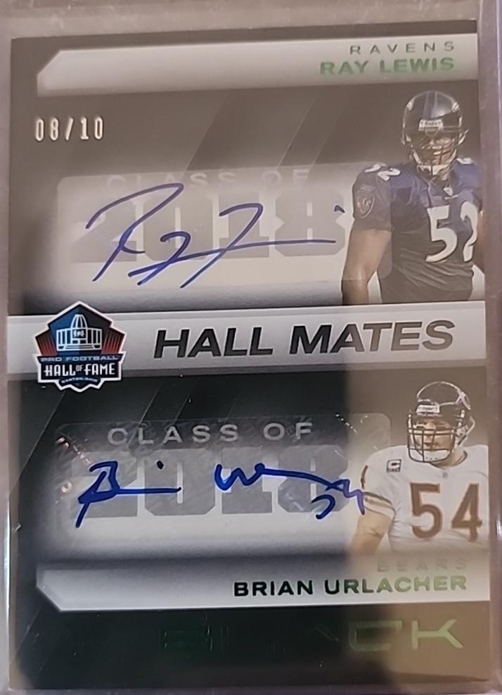Brian Urlacher / Ray Lewis [Emerald] #4 Prices | 2025 Panini Black Hall ...