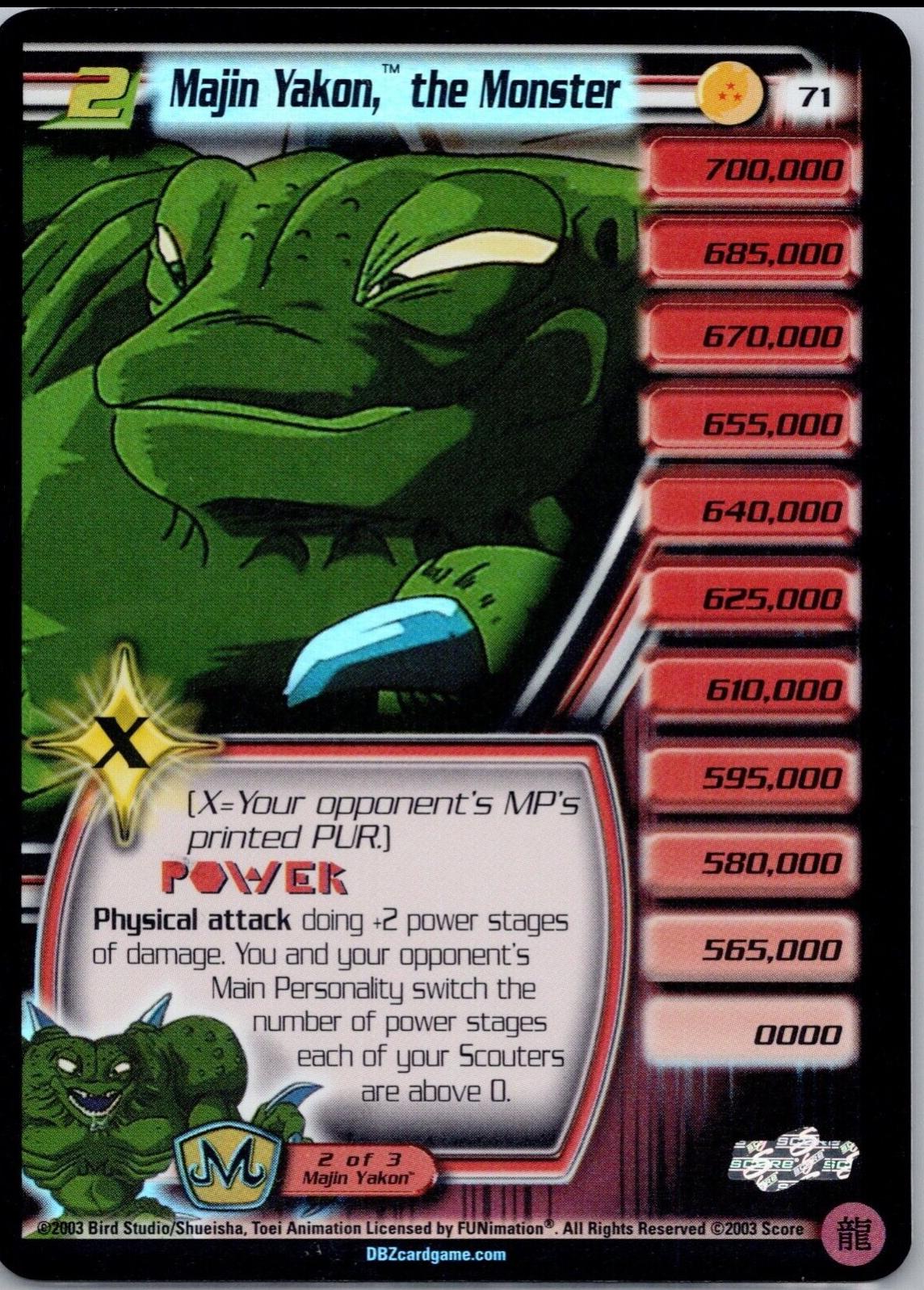 Majin Yakon the Monster [Foil] 71 Prices | Dragon Ball Z Babidi Saga ...