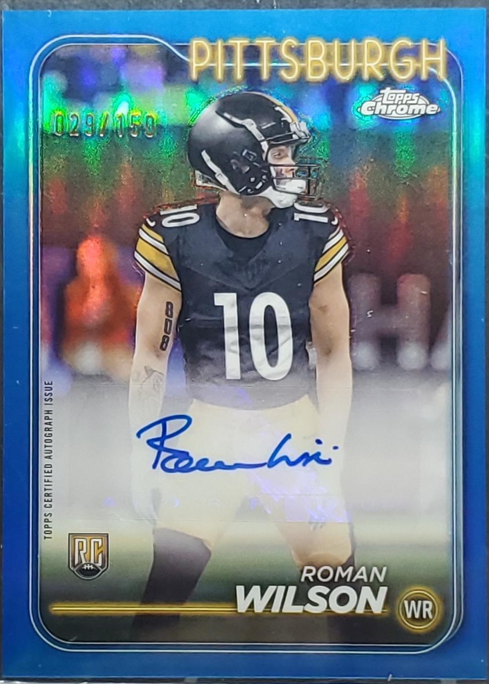 Roman Wilson [Blue Refractor] #RA-RWI Prices | 2024 Topps Chrome Rookie ...