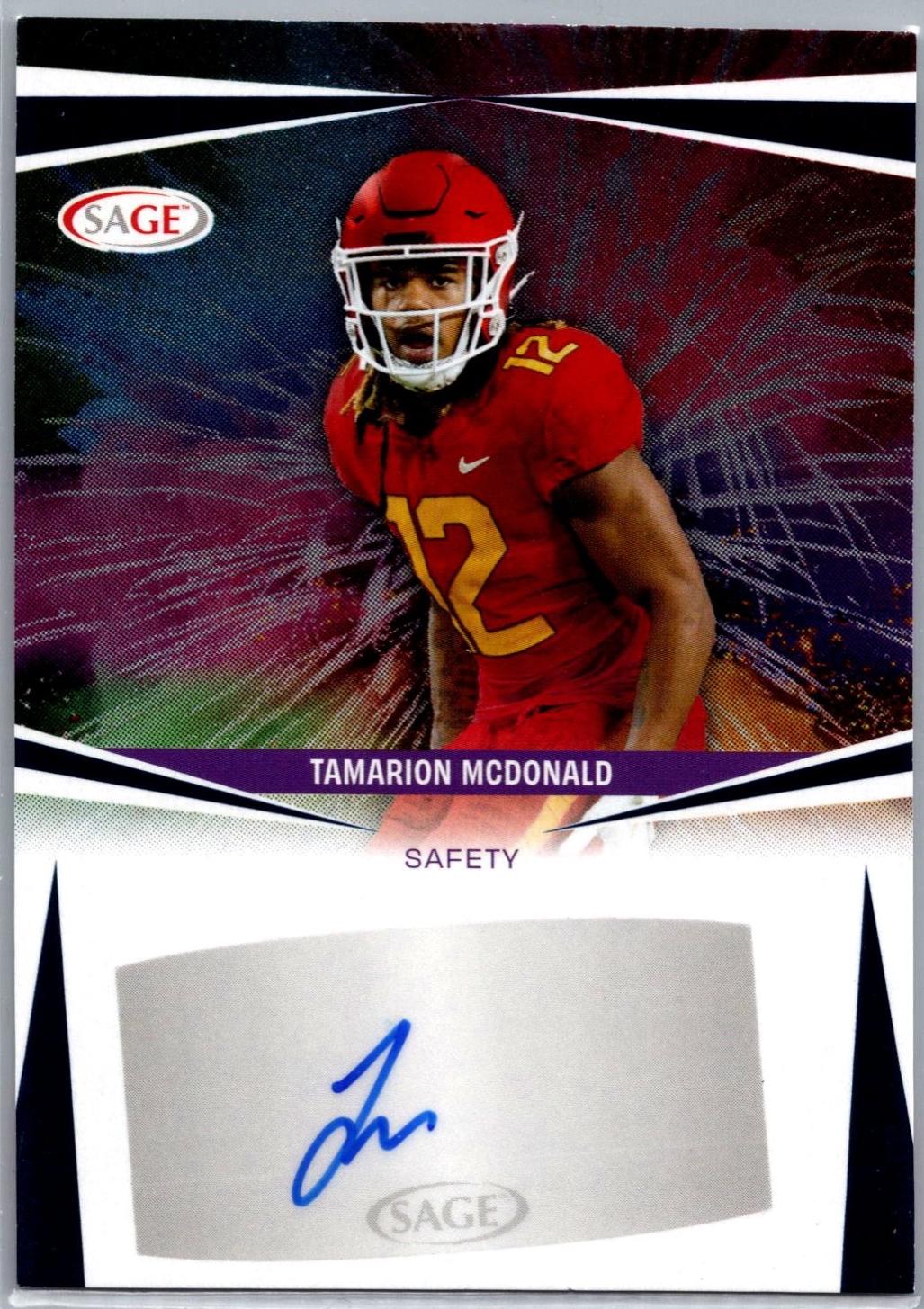 Tamarion McDonald [Blue] #A-TM3 Prices | 2025 Sage Hit Autograph ...
