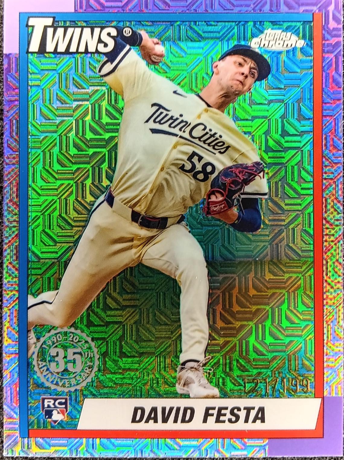 David Festa [Aqua] #T90C-90 Prices | 2025 Topps 1990 Chrome | Baseball ...