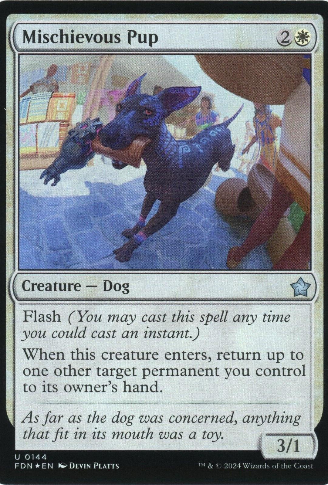 Mischievous Pup [Foil] #144 Prices | Magic Foundations | Magic Cards