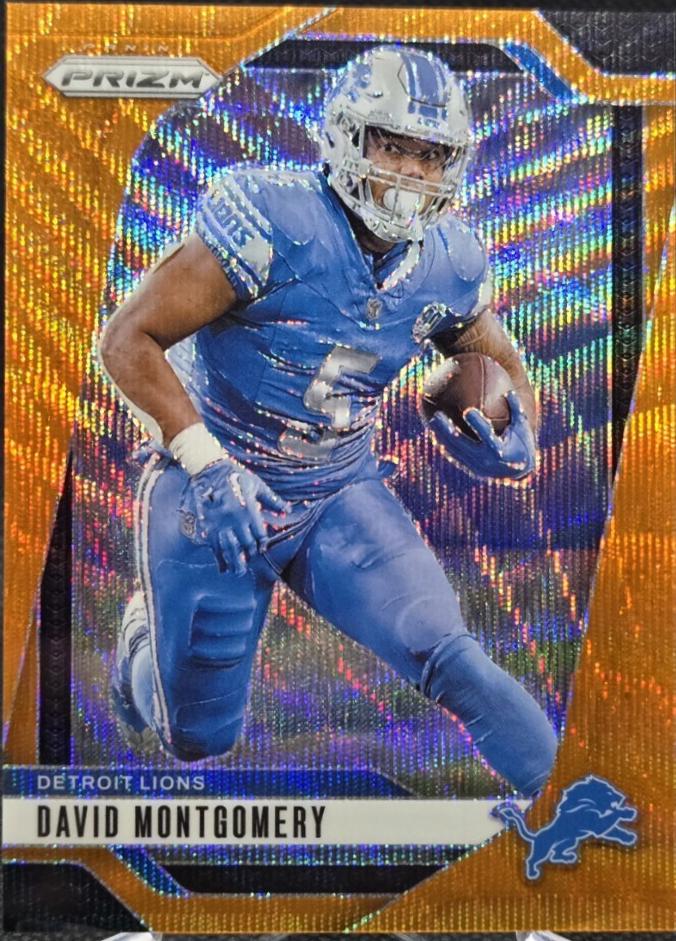 David Montgomery [Orange Wave] #94 Prices | 2024 Panini Prizm ...